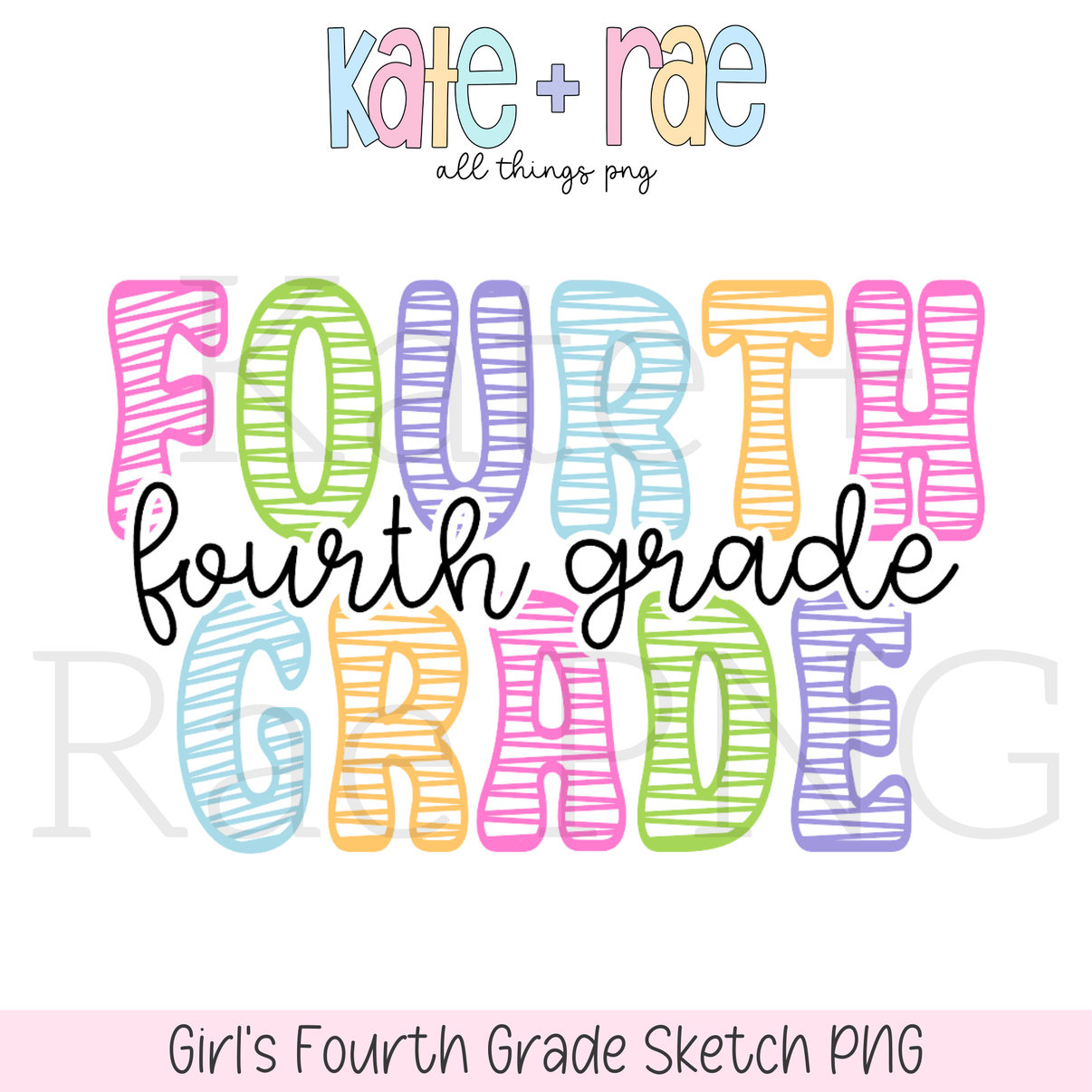 Girl's Sketch Style Grade PNG Bundle – Kate + Rae Designs