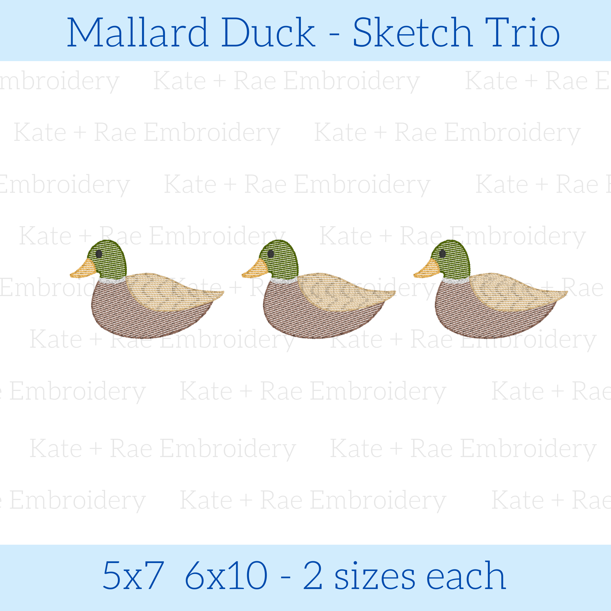 Mallard Duck Sketch Trio – Kate + Rae Designs