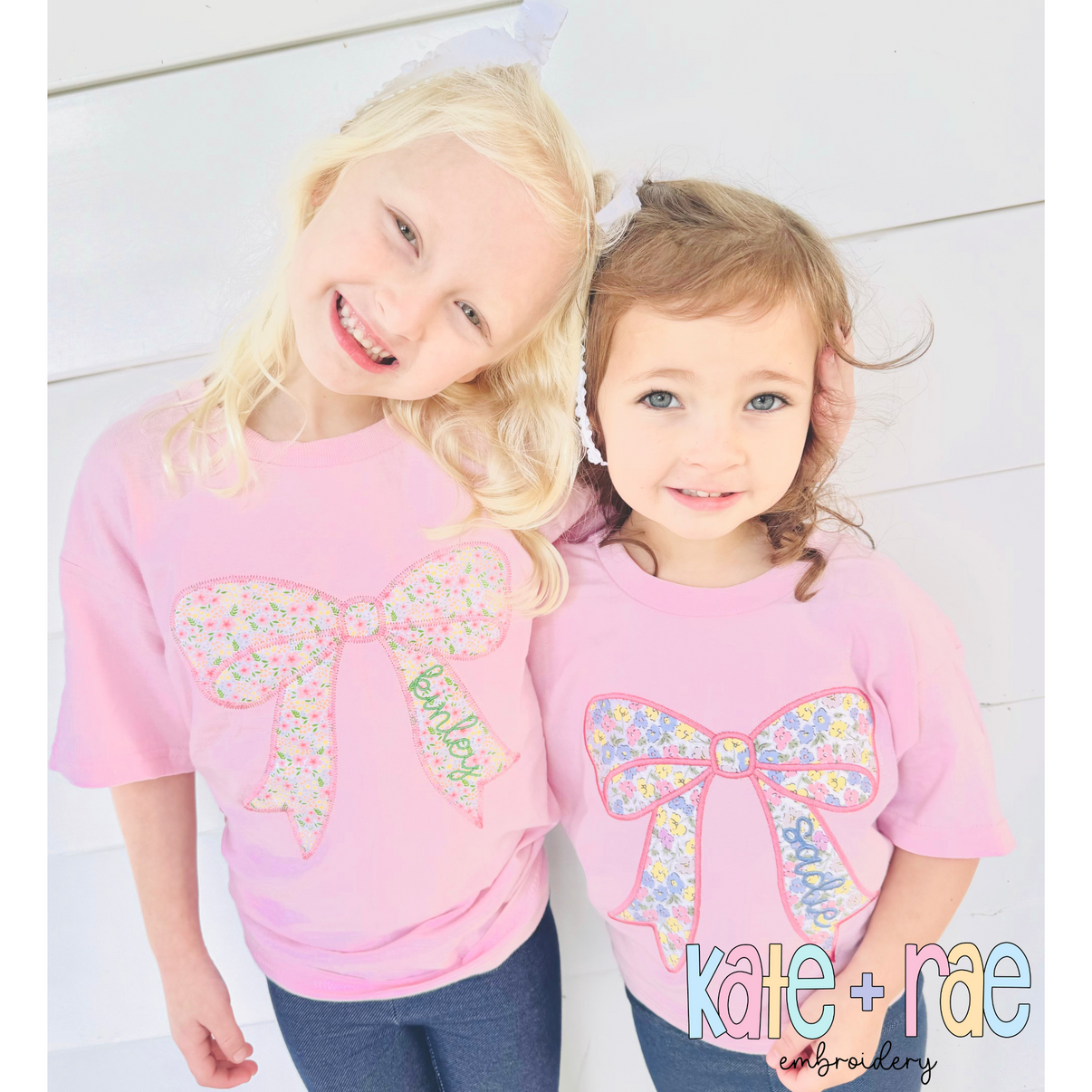 Kinley Bow Satin Stitch Applique Embroidery Design – Kate + Rae Designs
