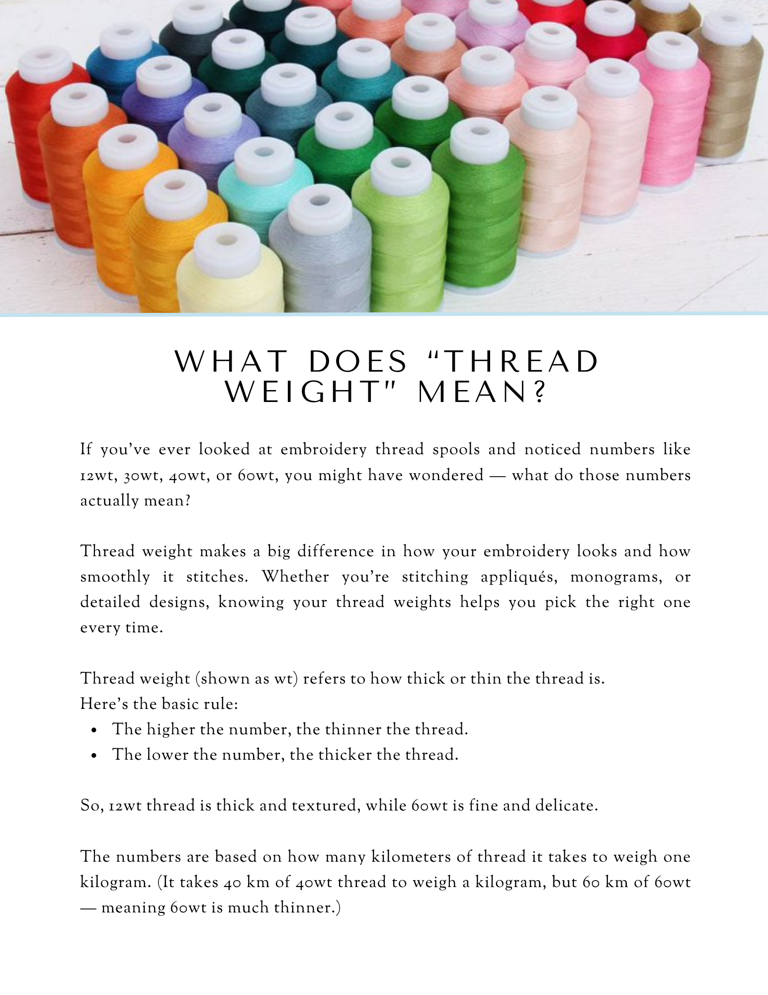 Ultimate Guide to Embroidery Thread Weights & Needle Sizes – Kate + Rae ...