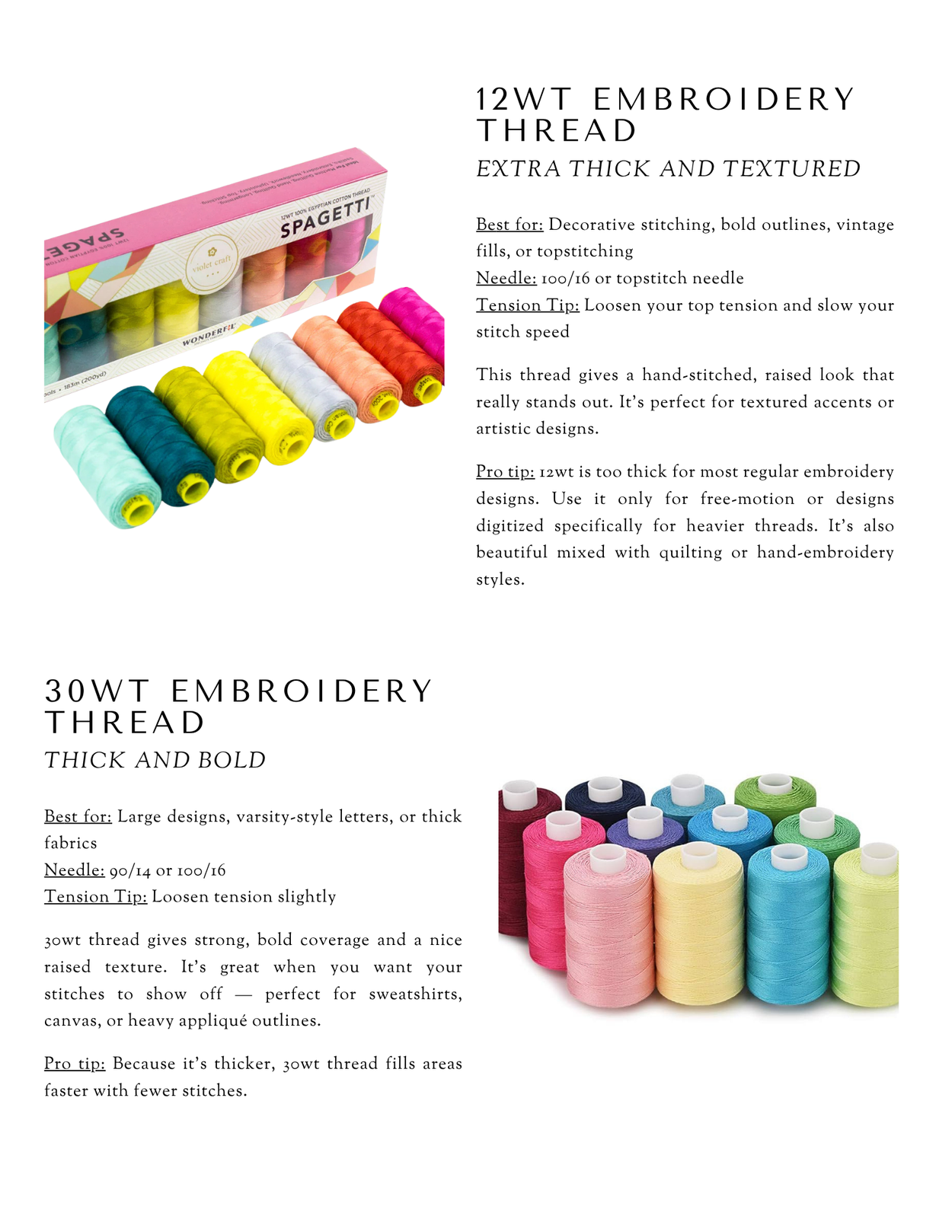 Ultimate Guide to Embroidery Thread Weights & Needle Sizes – Kate + Rae ...