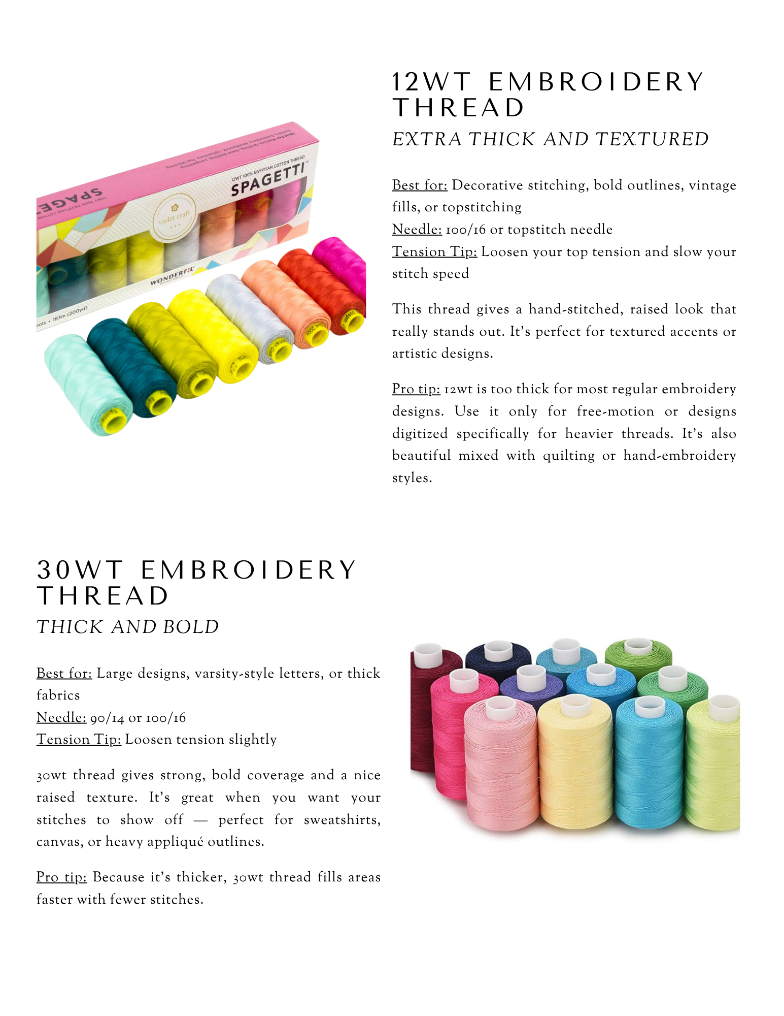 Ultimate Guide to Embroidery Thread Weights & Needle Sizes – Kate + Rae ...