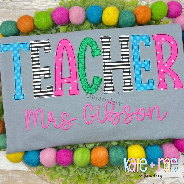Gracie Bean Stitch Applique Embroidery Font – Kate + Rae Designs