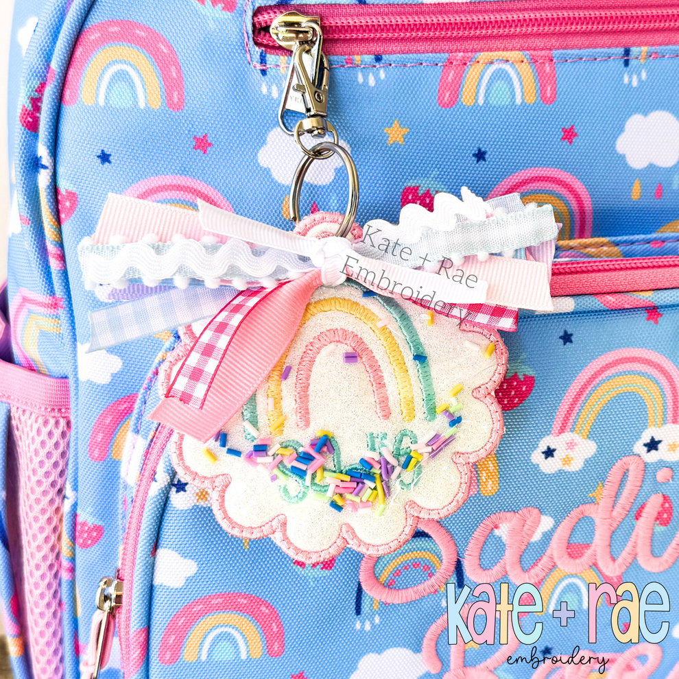ITH Scalloped Circle Bag Tag Satin Stitch Applique Embroidery Design ...