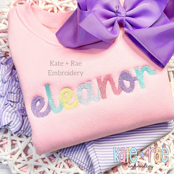 Merritt Fill Stitch Embroidery Font – Kate + Rae Designs