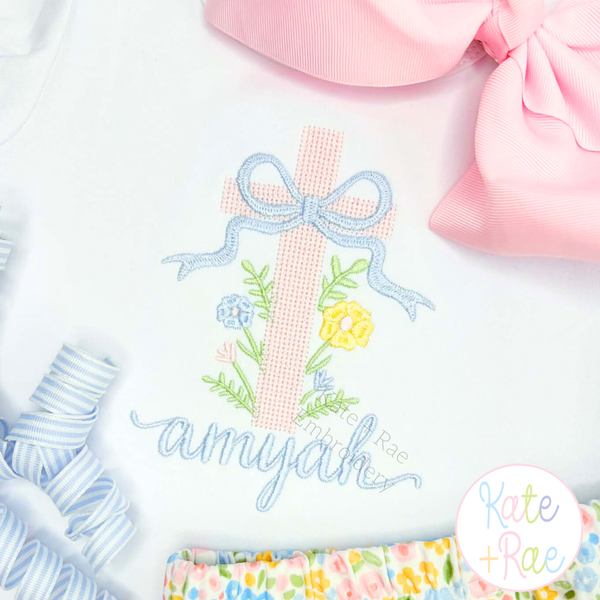 Cross Stitch Floral Cross Embroidery Design – Kate + Rae Designs