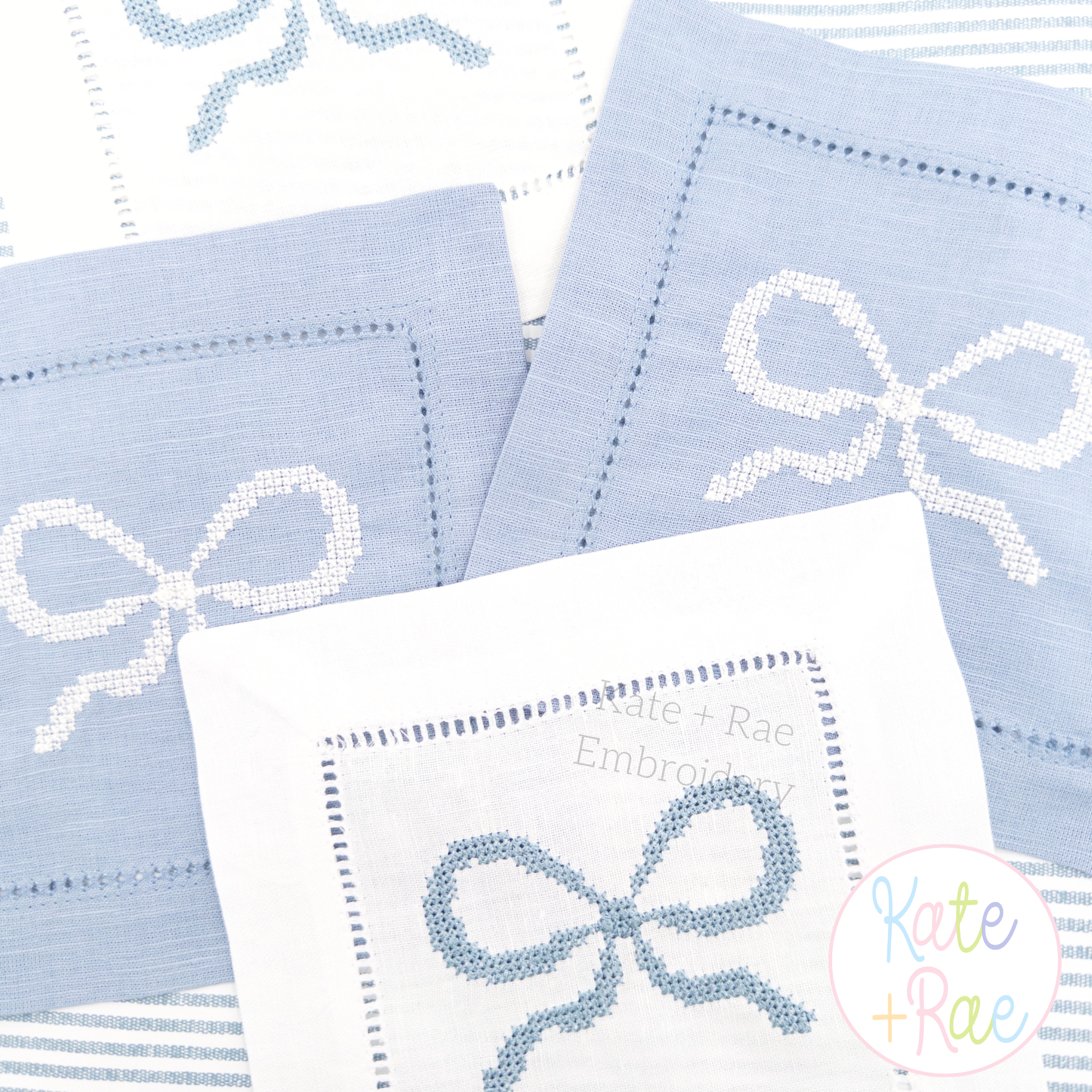 Mini Bow Cross Stitch Embroidery Design – Kate + Rae Designs