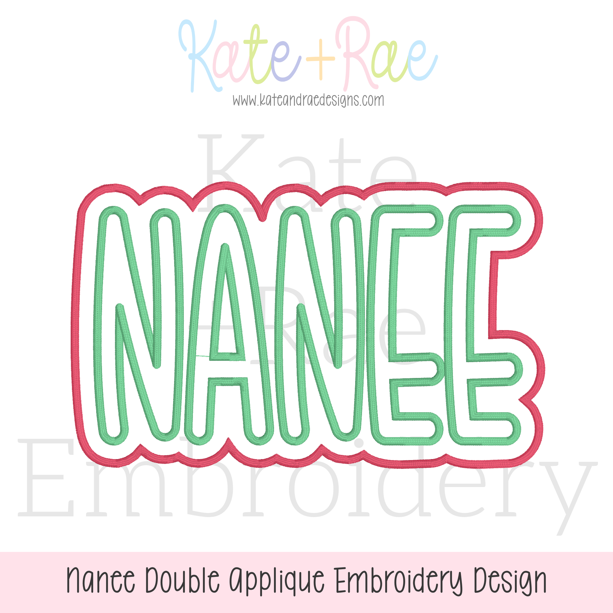 Nanee Double Applique Embroidery Design – Kate + Rae Designs