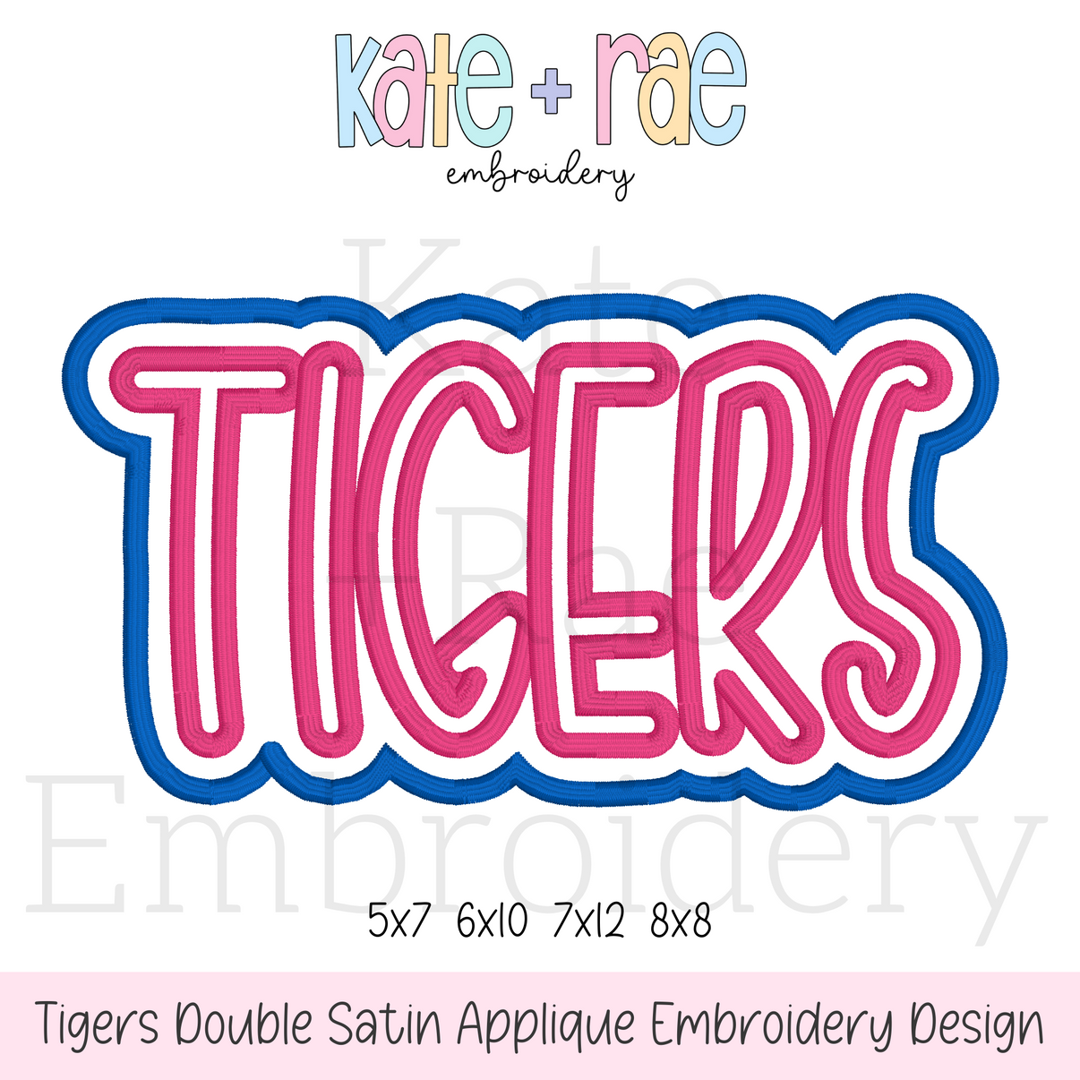 Tigers Double Satin Stitch Applique – Kate + Rae Designs