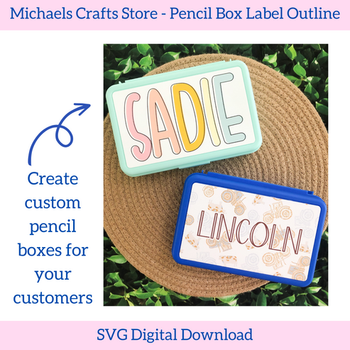 Michaels Craft Store Pencil Box Outline Template SVG – Kate + Rae Designs
